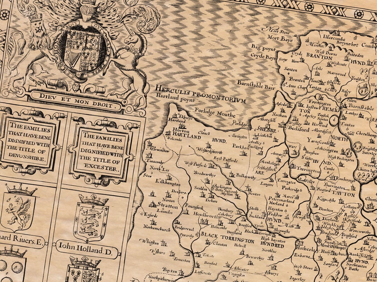 Devon - 1645 | The Old Map & Clock Company