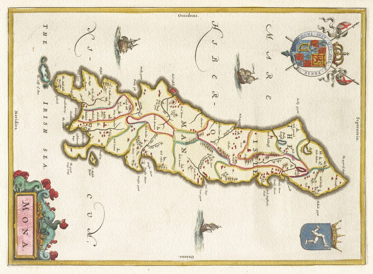 Isle of Man - an old map by John Speed | The Old Map & Clock Company