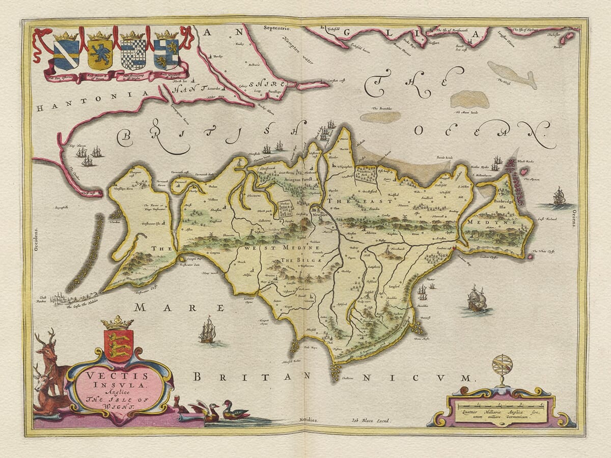 Isle of Wight – an old map by John Speed – The Old Map Company