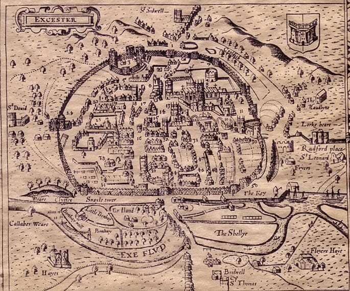 Devon - an old map by John Speed - The Old Map Company
