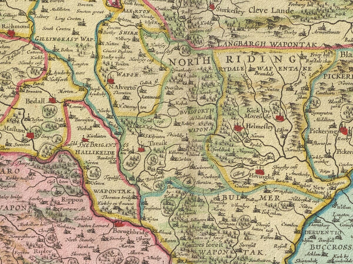 Yorkshire – an old map by John Speed – The Old Map Company