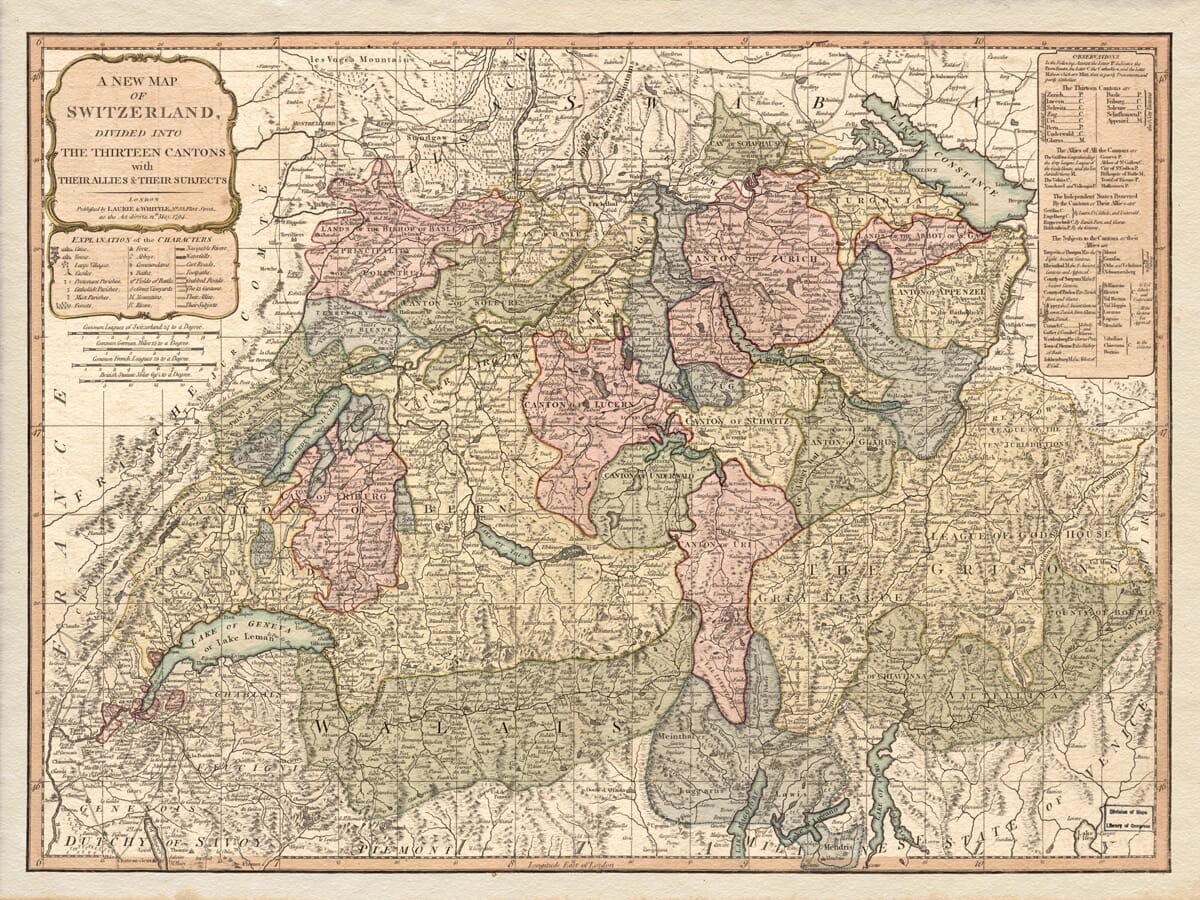 Switzerland Blaeu | The Old Map Company