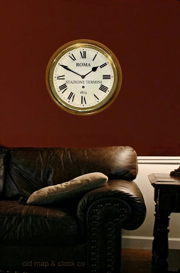 Vintage Railway Station Clock Venice SWR - The Old Map Company Vintage Railway Station Clock Venice SWR - The Old Map Company