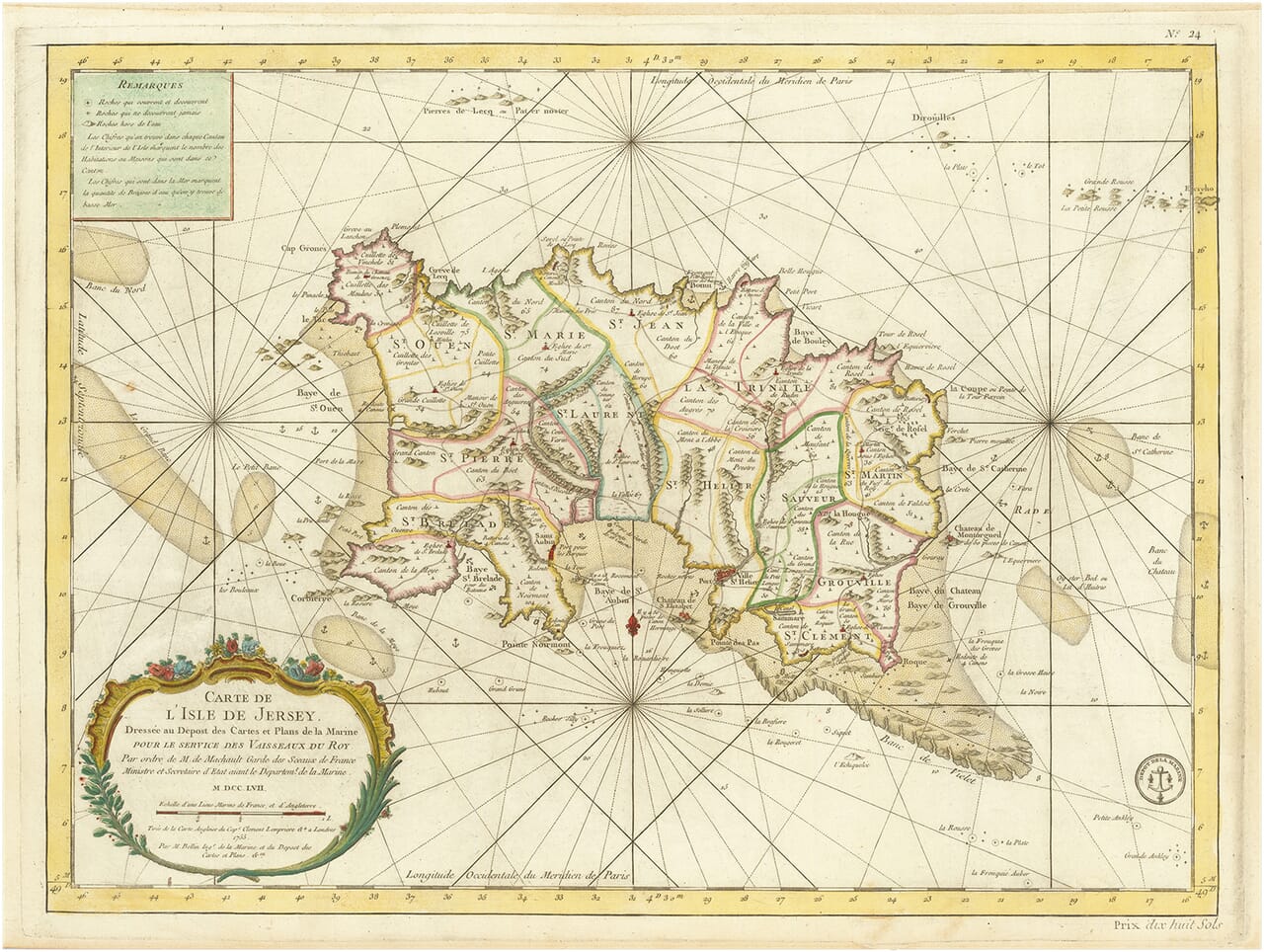 Antique Map of Jersey - The Old Map Company